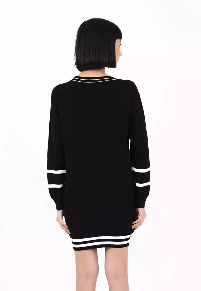 Jual Berrybenka Label Milli Derina Sweater Dress Black Original 2025 ...