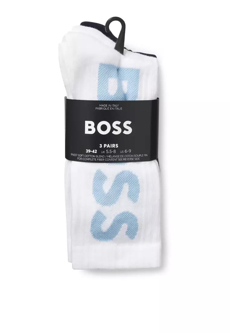 Buy BOSS Large Logo Crew Socks 3 Pack - BOSS Mainline 2026 Online | ZALORA