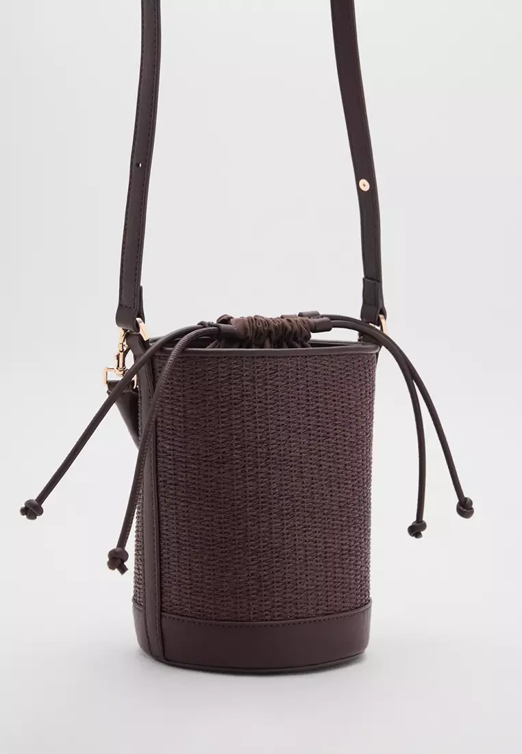 Buy Mango Small Raffia Bucket Bag 2026 Online | ZALORA