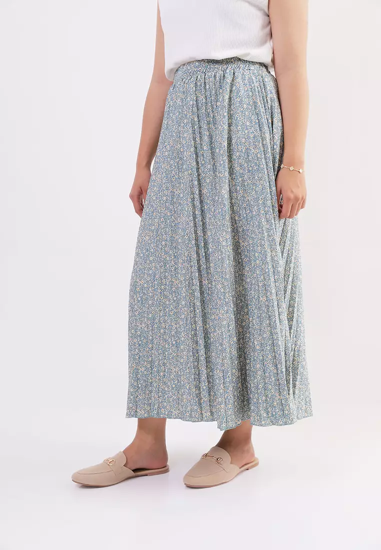 Jual Berrybenka Label Tekka Cornelia Flower Skirt Sky Blue Original ...