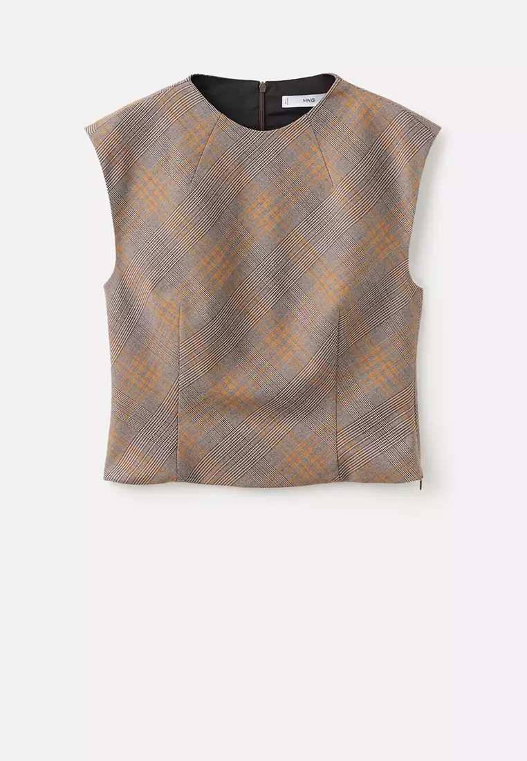 Buy Mango Fitted Check Top 2025 Online | ZALORA Philippines