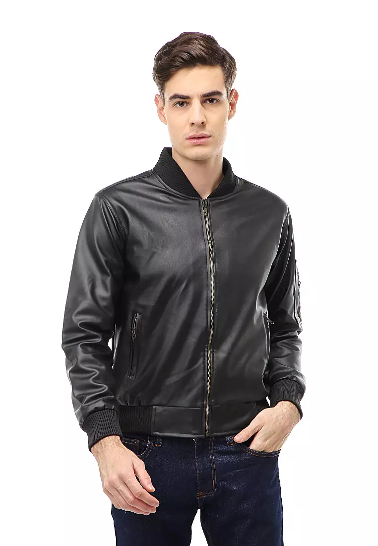 Jual Hamlin Halbert Outerwear Jaket Kulit Pria Simple Design Material ...