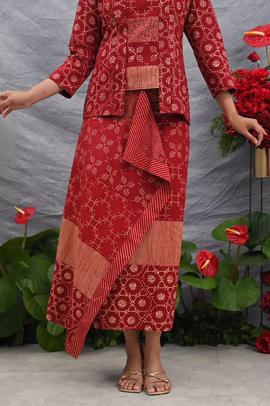 Jual Nona Rara Batik NONA RARA - Lilit Skirt Garut Merah P0531 Original ...