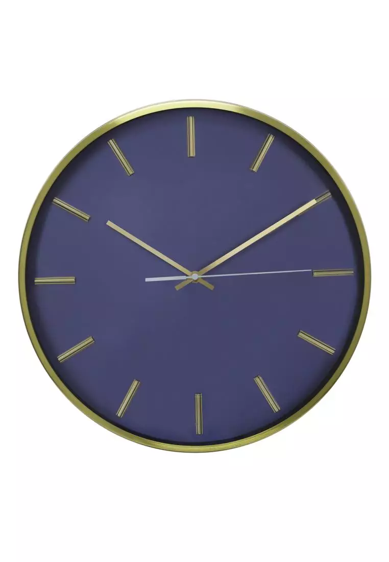 Buy At Home Deluxe Oman Blue Metal Wall Clock 2024 Online | ZALORA ...