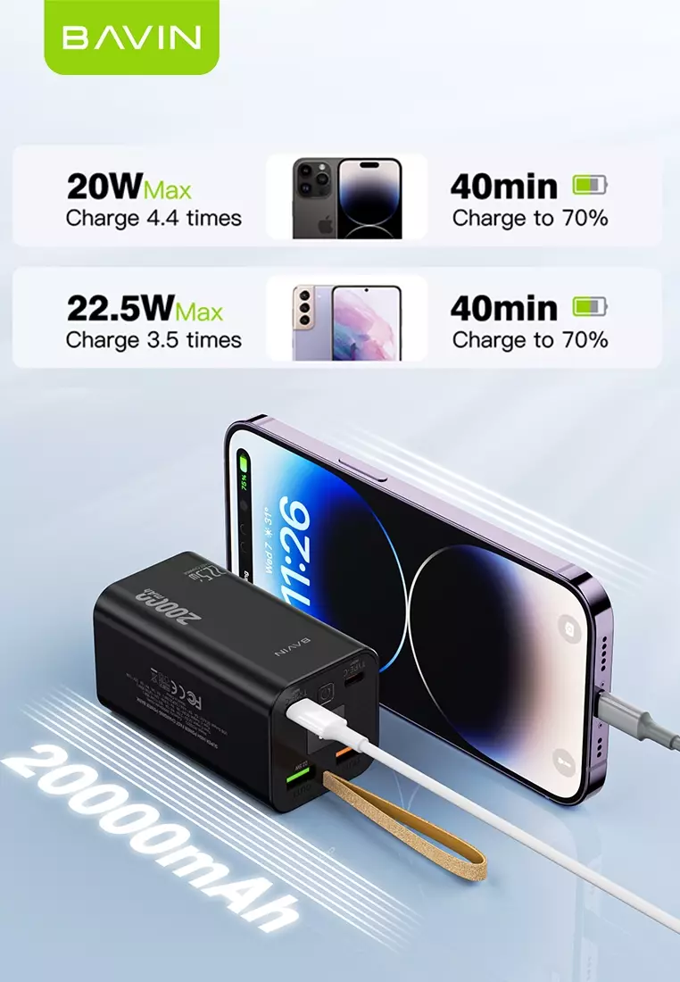 Buy BAVIN Bavin PC1007S 20000mAh 22.5W Powerbank Super Fast Charging ...