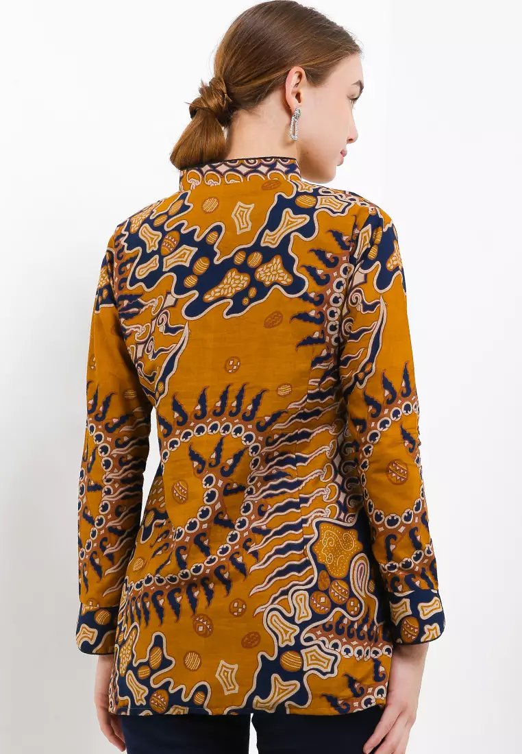 Jual Batik Mayung Blouse Batik Galunggung Kuning Premium Slimfit ...