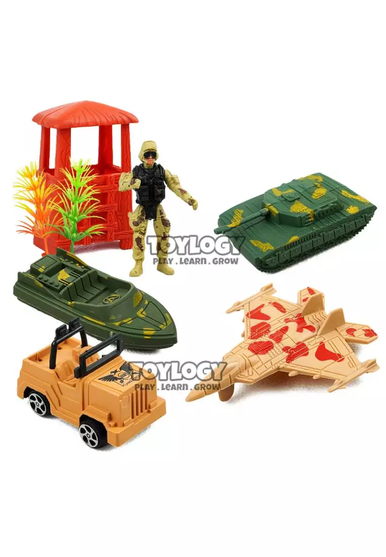 Jual Toylogy Mainan Anak Laki Tentara Set Pesawat Kapal Tank Mobil Pos Army Benteng Militer ...