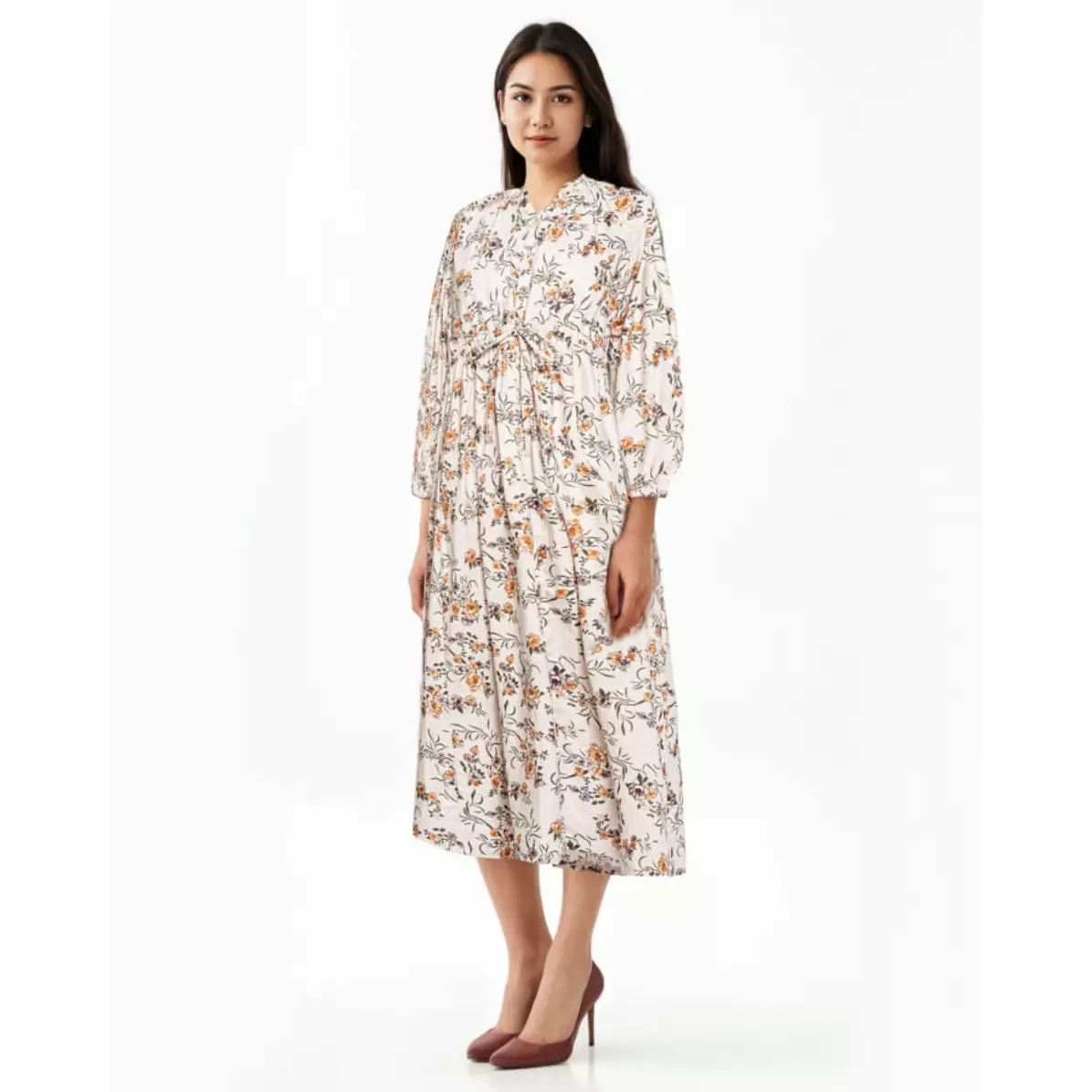 Jual PURICIA Puricia Dress Muslim Wanita Gamis Lebaran Alika Cream ...