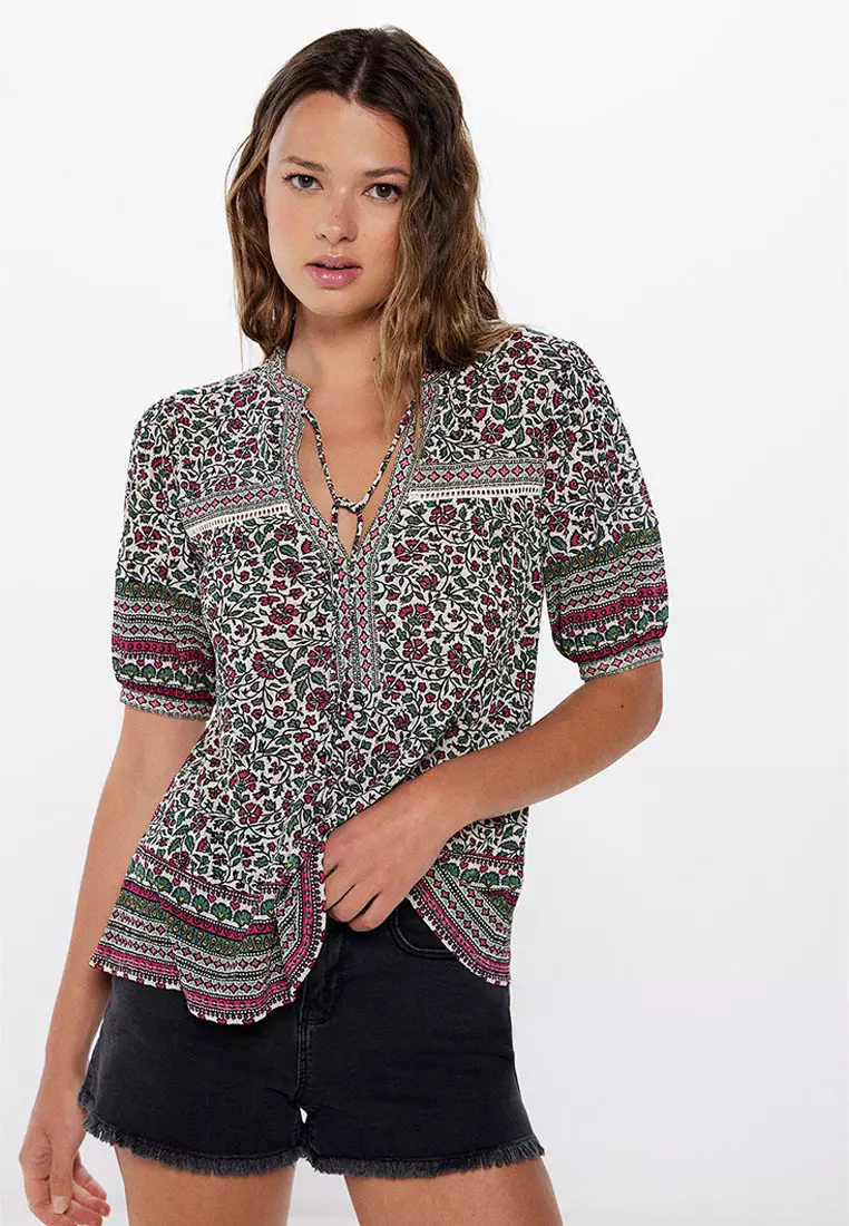 Buy Springfield Mixed Print Blouse 2026 Online | ZALORA Philippines