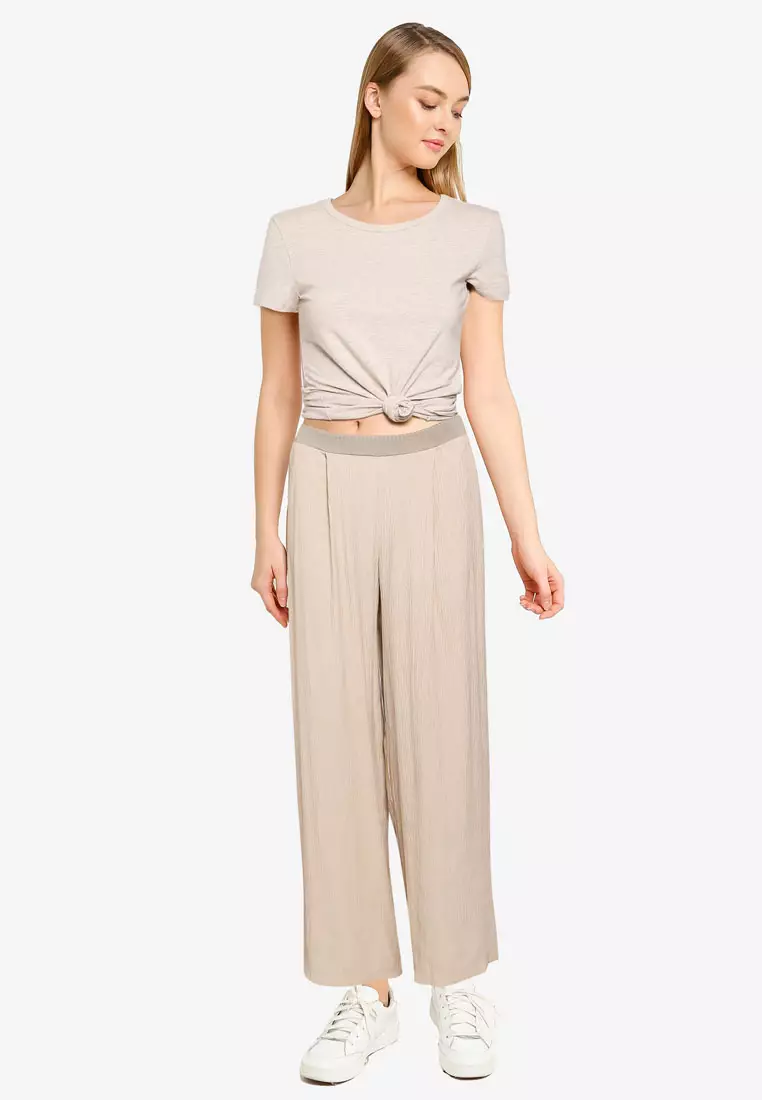 Buy Mango Pleated Flowy Trousers 2025 Online | ZALORA Philippines