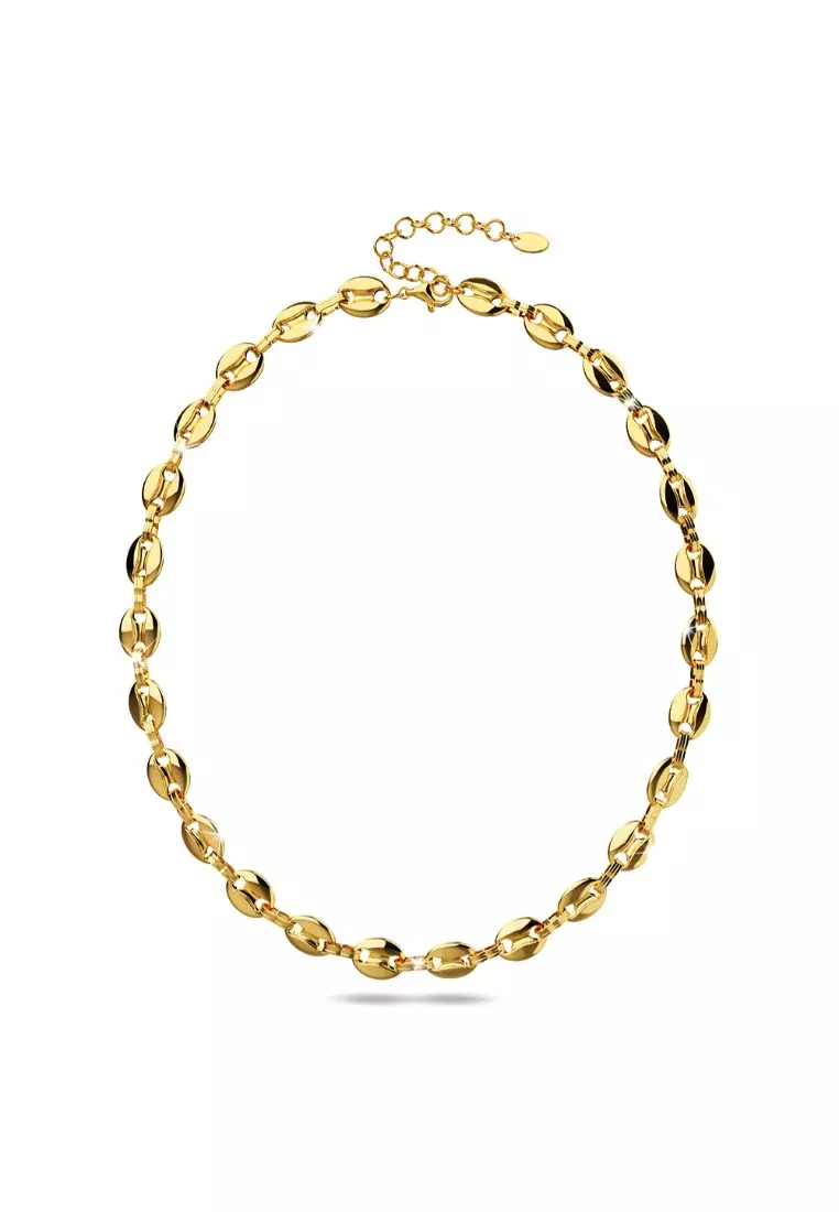 Buy Bullion Gold Interlock Anchor Chain Necklace in Gold Online ...