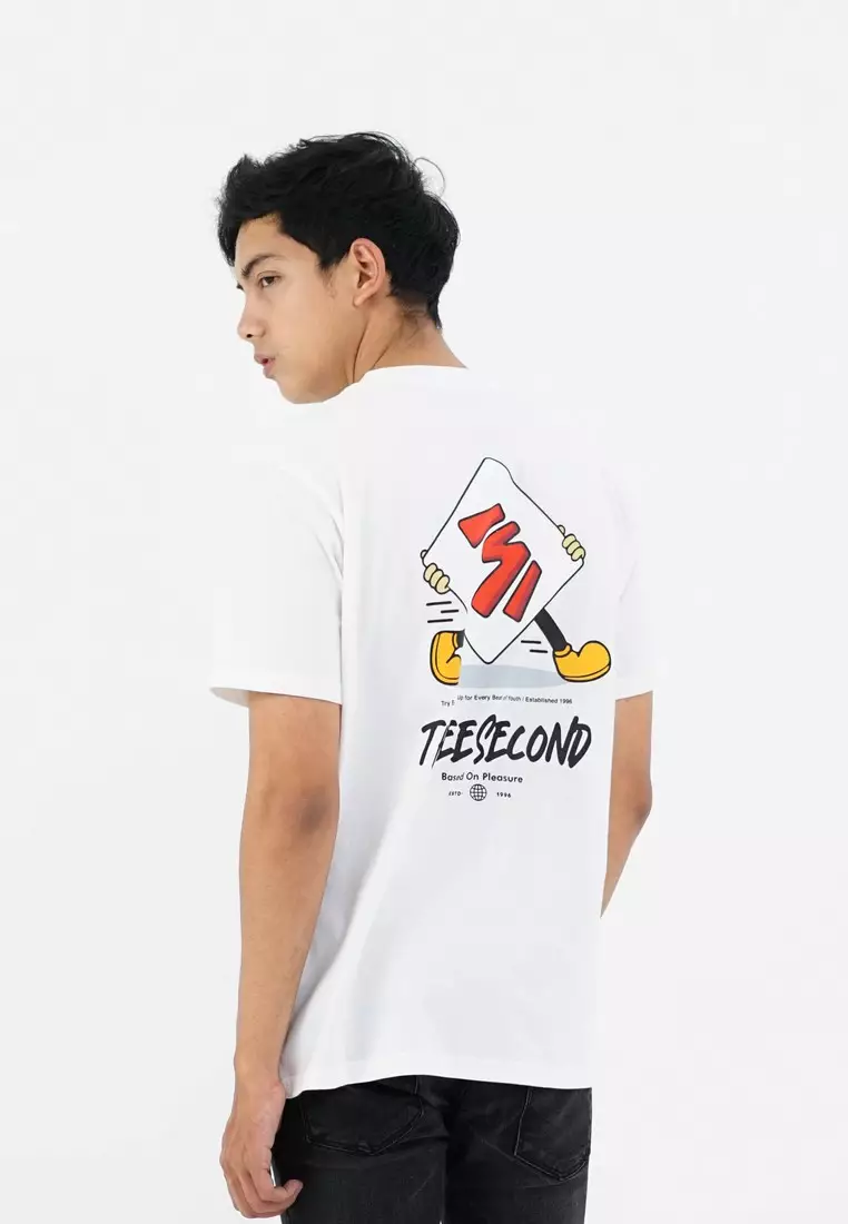 Jual 3SECOND 3Second Men's T-Shirt Short Sleeve Regular Fit Cotton Logo ...