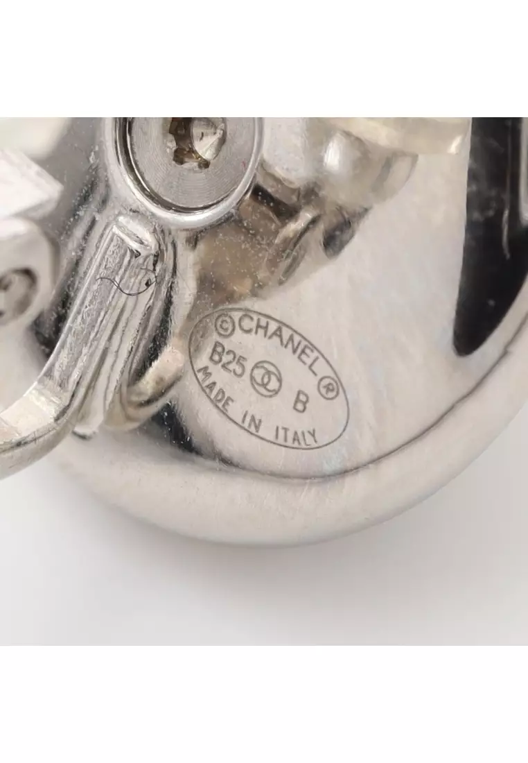 Buy Chanel Pre-Loved Chanel coco mark earrings Fake pearl Rhinestone ...