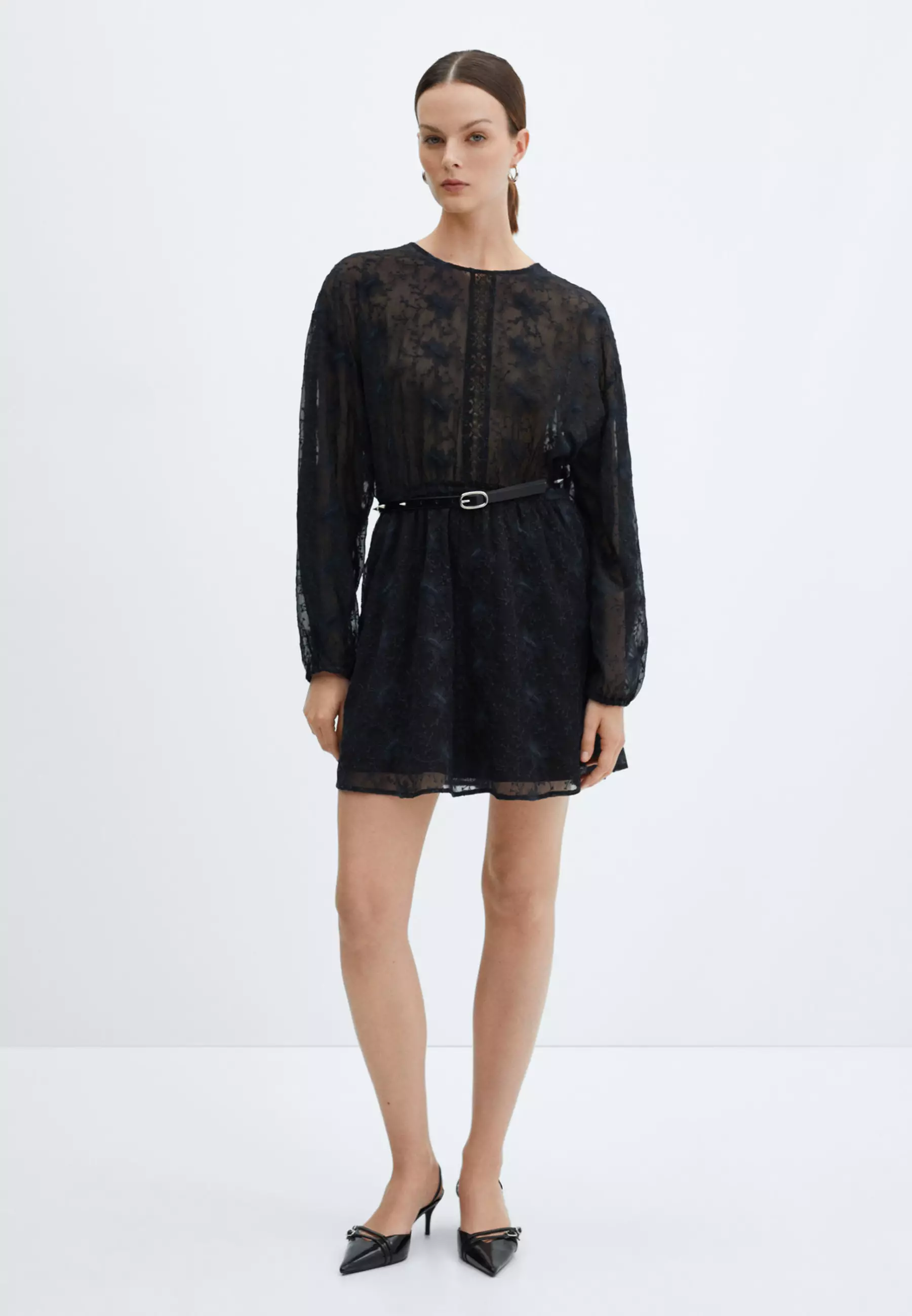 Jual Mango Puff-Sleeved Embroidered Dress Original 2024 | ZALORA ...