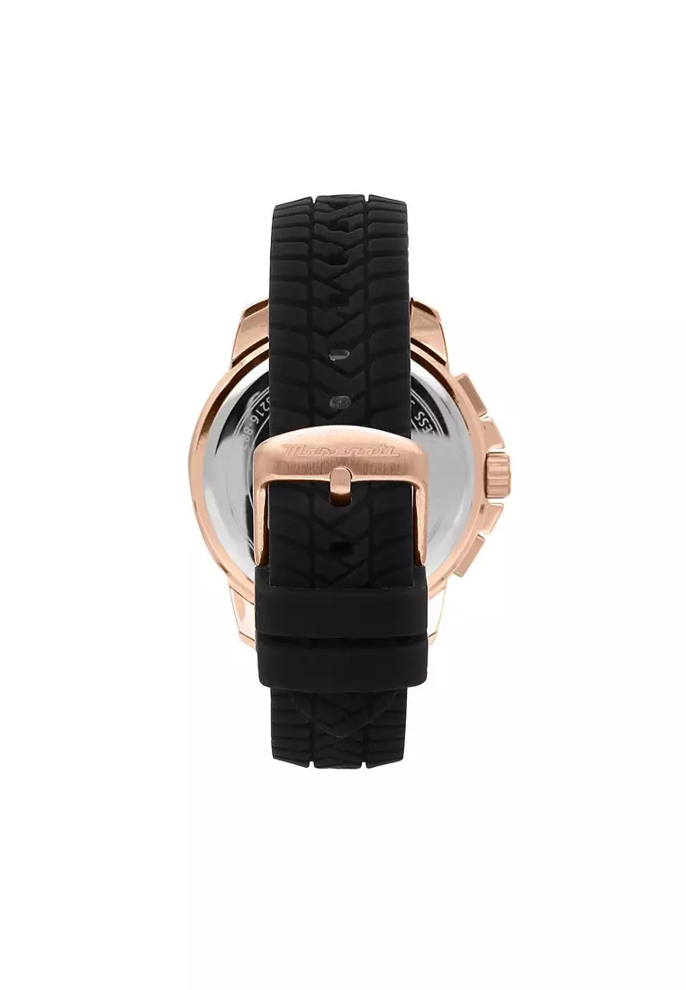 Buy Maserati 【2 Years Warranty】Maserati Successo 44mm Black Silicon ...