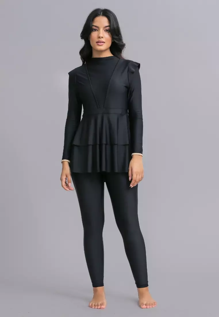 Buy LANUUK LANUUK Serena Modest Swim Dress – Black Online | ZALORA Malaysia
