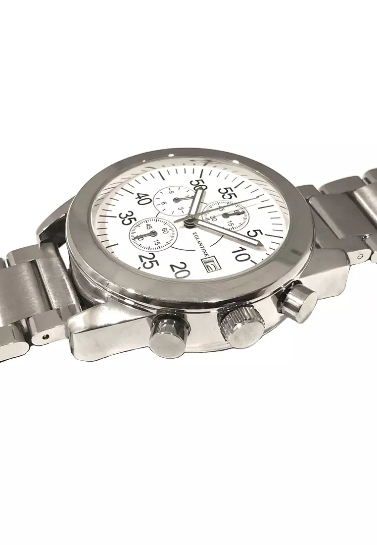 Buy EGLANTINE Aviator II Unisex Stainless Steel Quartz Chrono Watch ...