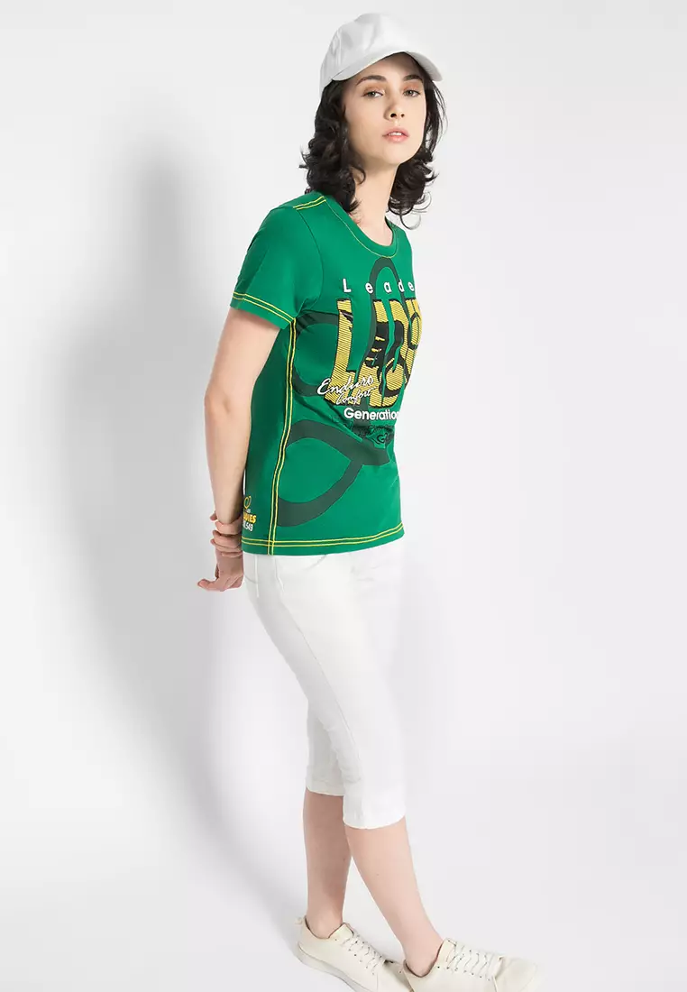 Jual Lgs Lgs Kaos Casual Wanita Lengan Pendek Hijau Gambar