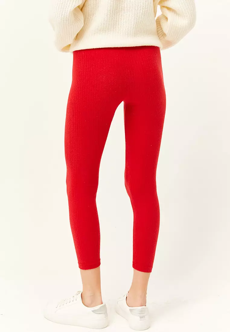 Buy Olalook Thick Ribbed Raspberry Leggings Online | ZALORA Malaysia