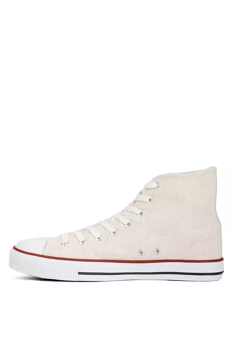 Buy London Rag Men's High Ankle Canvas Sneakers in Off-White 2025 ...
