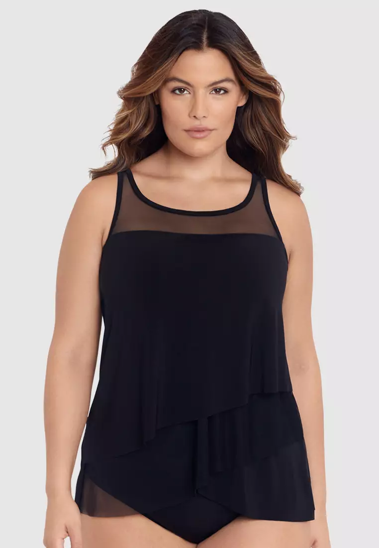 Buy Miraclesuit Swim Mirage Floaty Layered Tankini Top PLUS Online ...