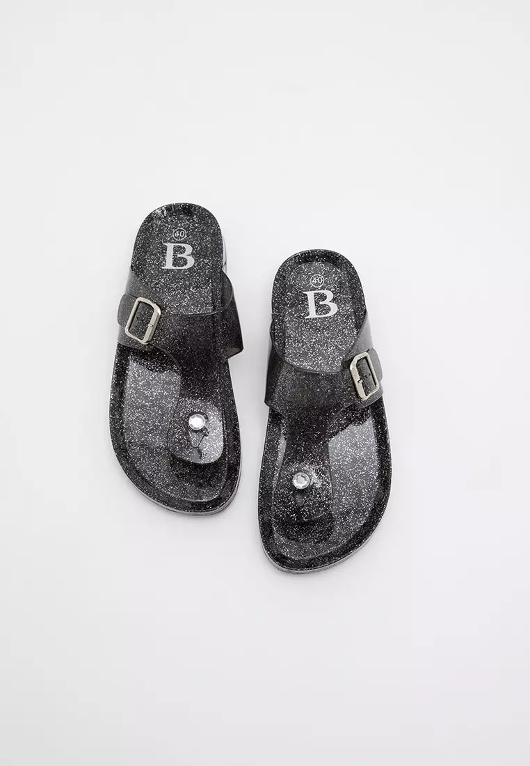 Jual Berrybenka Label Sofia Melba Jelly Sandal Black Original 2024 ...