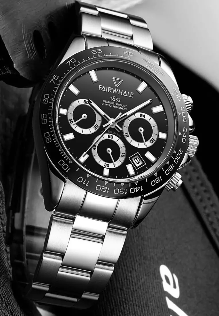 Buy Mark Fairwhale Unisex Stainless Steel Chronograph Quartz Watch ...