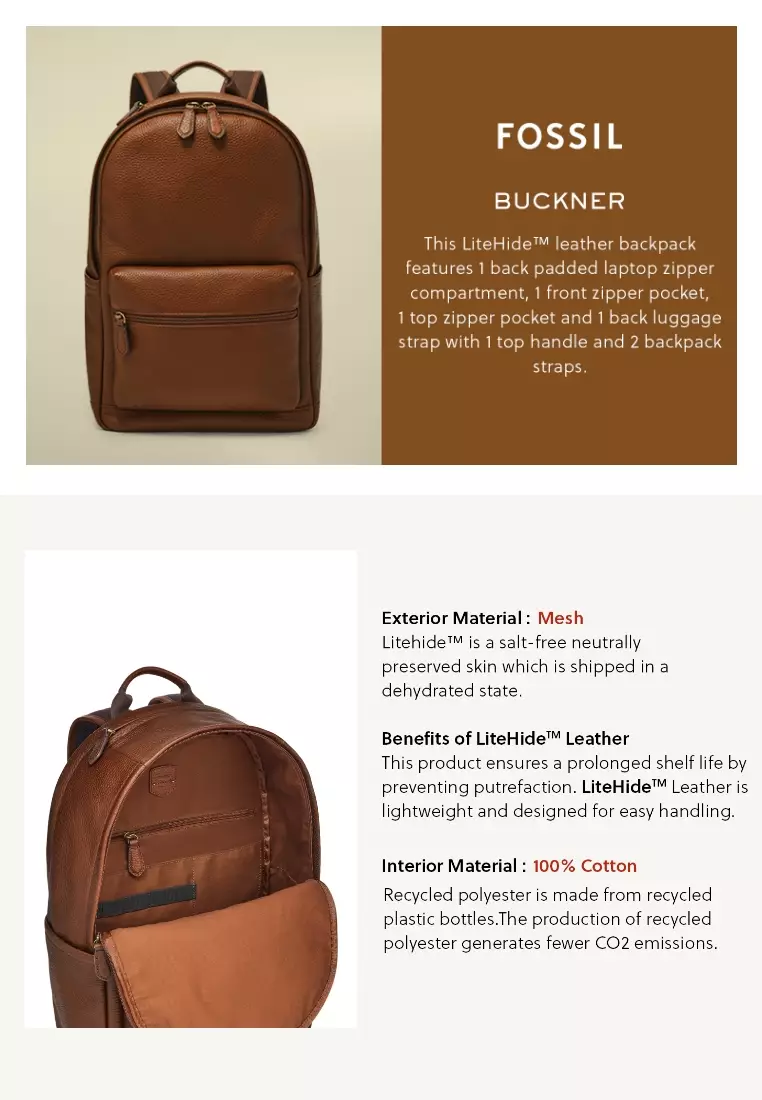 Buy Fossil Fossil Men's Buckner Backpacks ( MBG9631210 ) - Brown ...