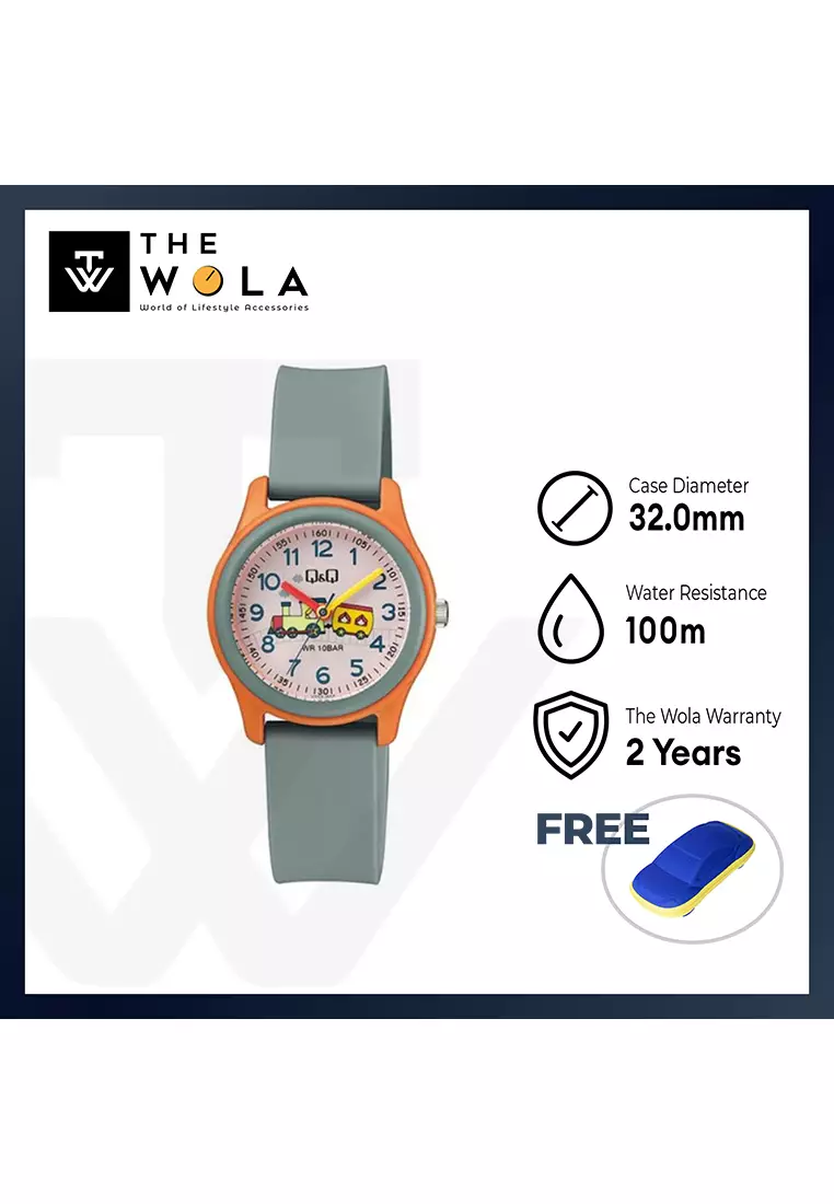 Buy Q&Q Watch by Citizen VS59J008Y Kids Analog Watch with Green Rubber ...