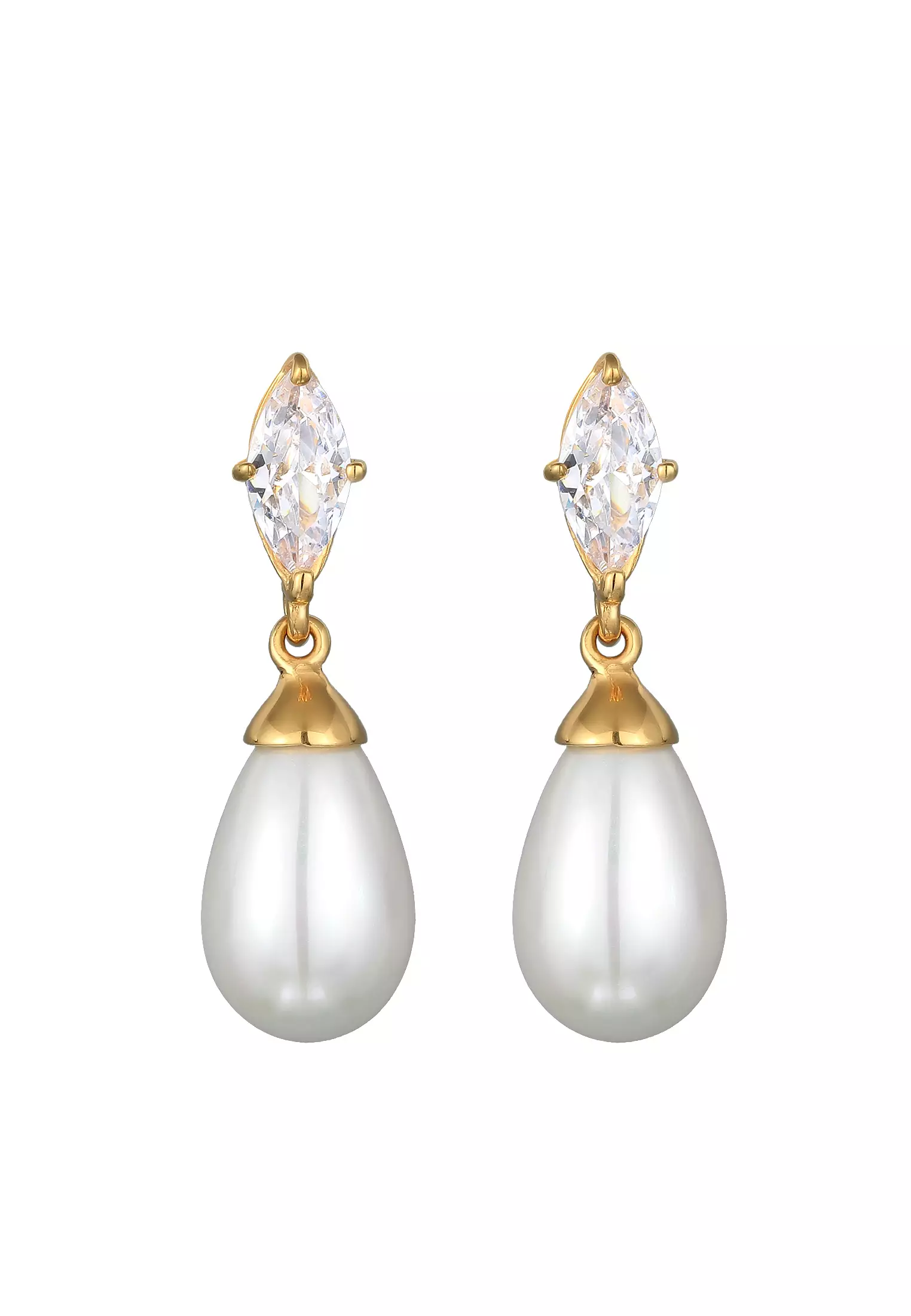 Buy ELLI GERMANY Crystal Pearl Drop Earrings – Gold-Plated Silver 2026 ...