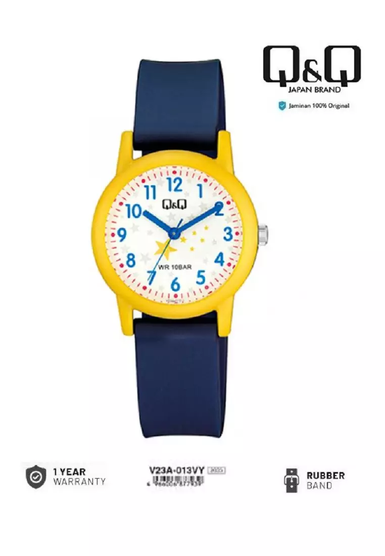Jual Q&Q Q&Q QNQ QQ Original Kids Watch Jam Tangan Anak Tali Karet V23 V23A Water Resist V23A ...