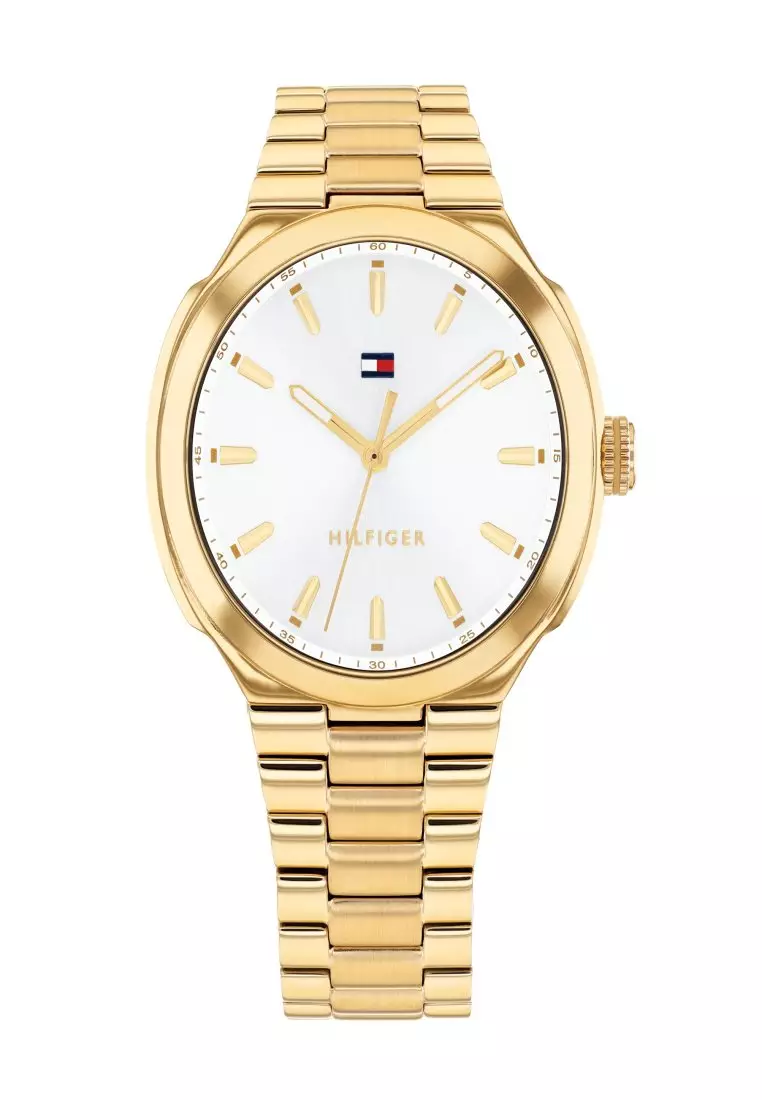 Buy Tommy Hilfiger Watches Women's Ionic Plated Thin Gold Steel Quartz ...