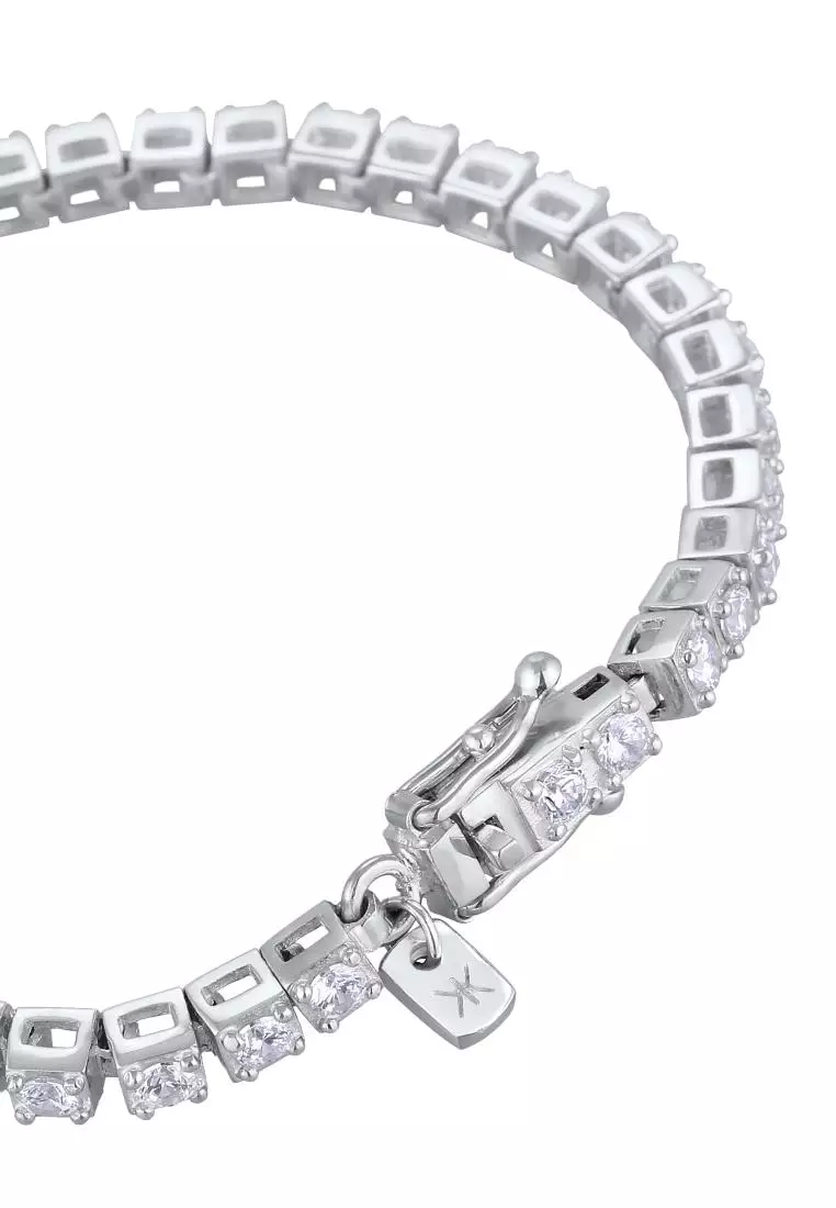 Buy Kuzzoi Men's Silver Zirconia Tennis Bracelet 2026 Online | ZALORA