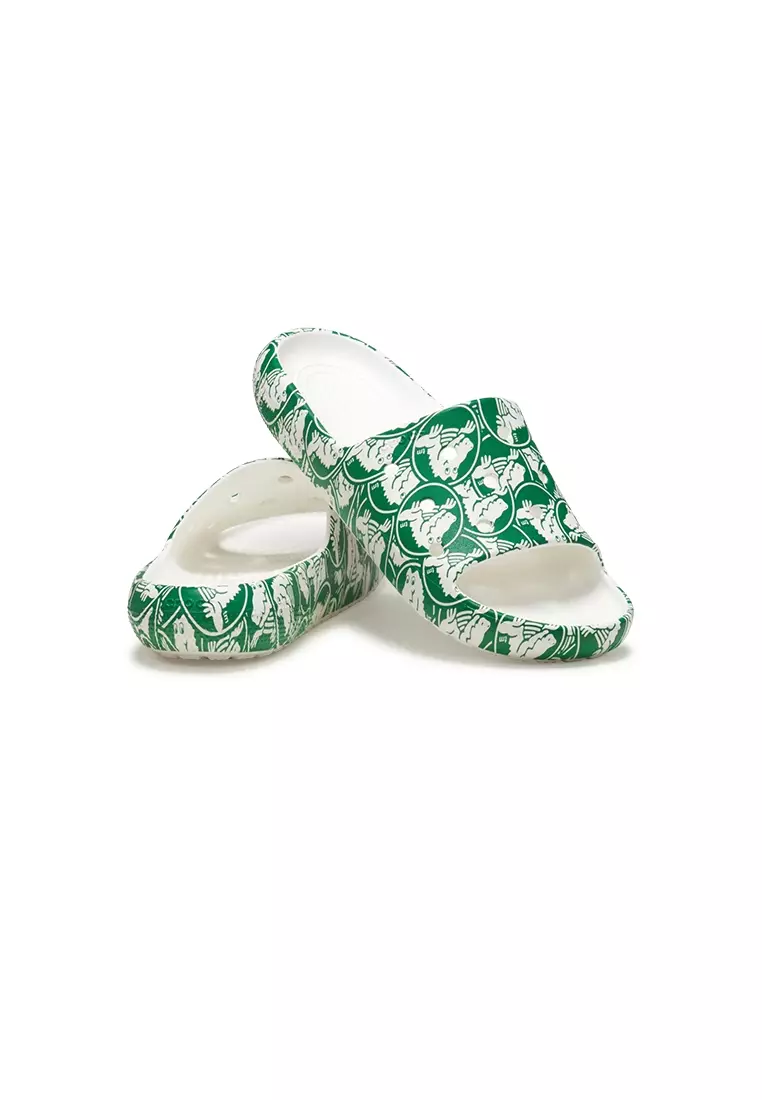 Buy Crocs Classic Duke Print Slide V2 in Green Ivy 2025 Online | ZALORA ...