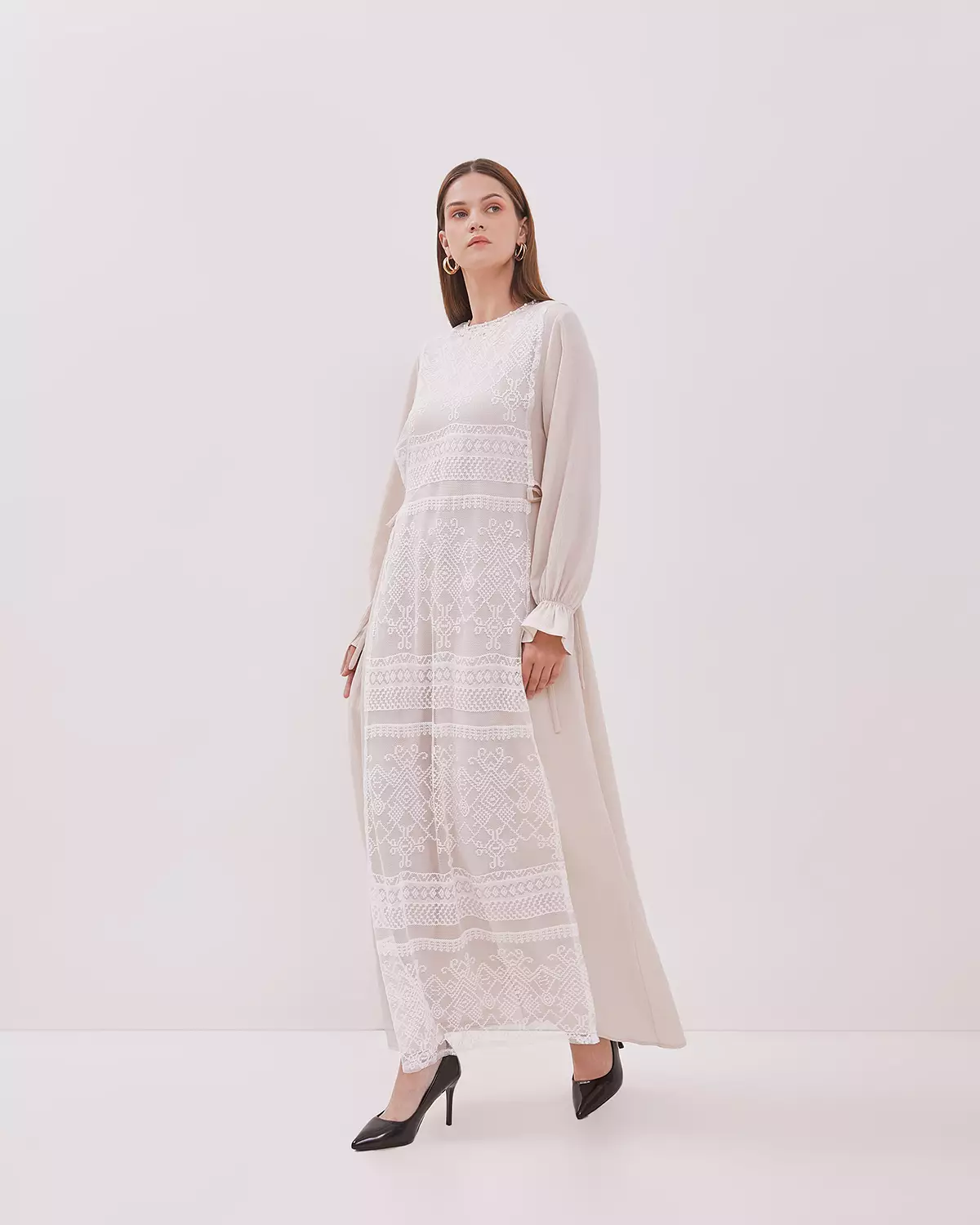 Jual VALINO WOMEN'S CREAM SEQUIN DETAIL GAMIS Original 2025 | ZALORA ...