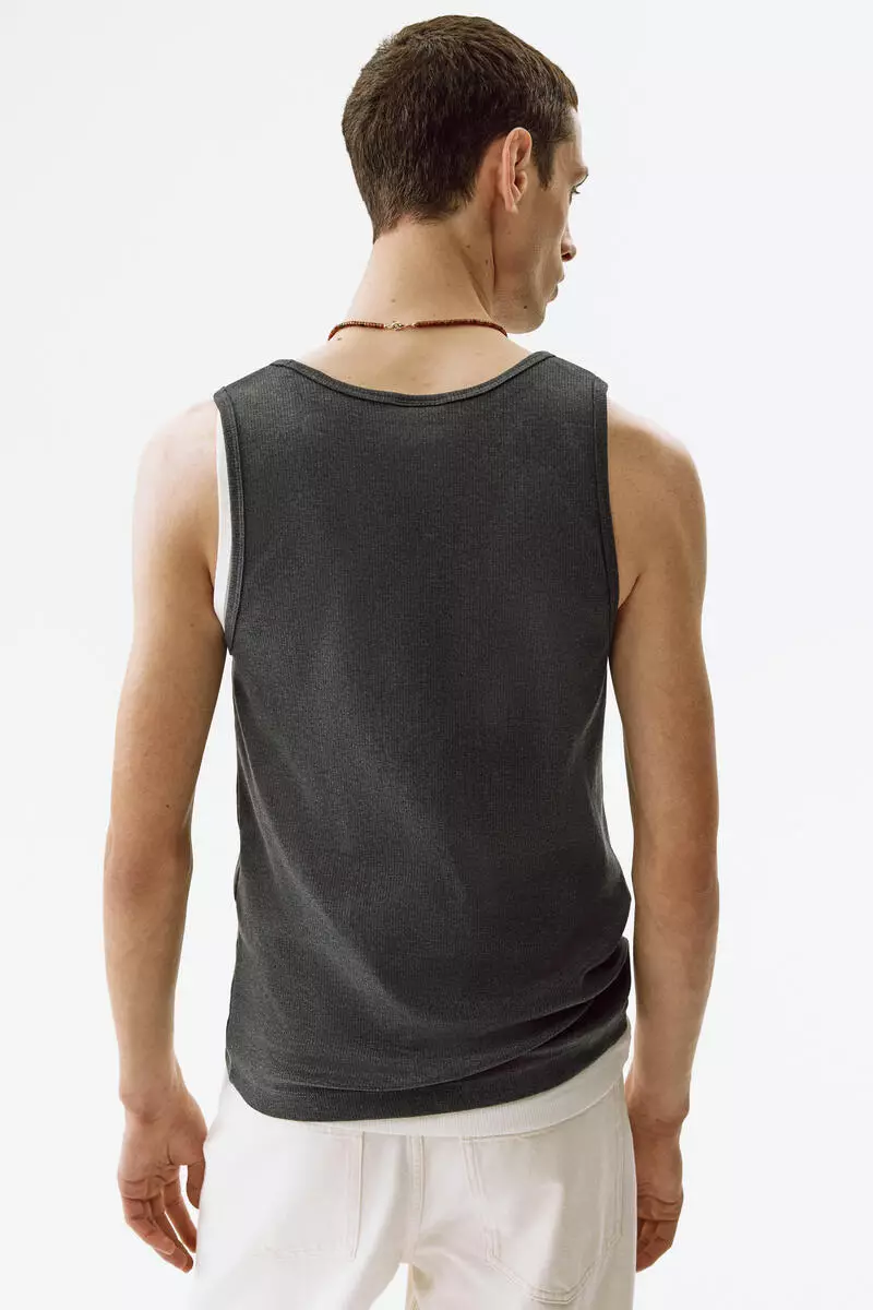 Buy H&M Slim Fit Ribbed vest top 2026 Online | ZALORA