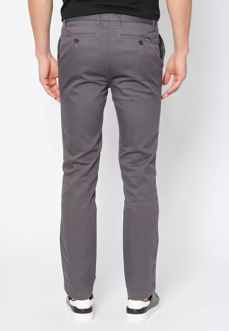 Jual Kent & Crew GREY BASIC CHINOS PANTS Original 2024 | ZALORA Indonesia