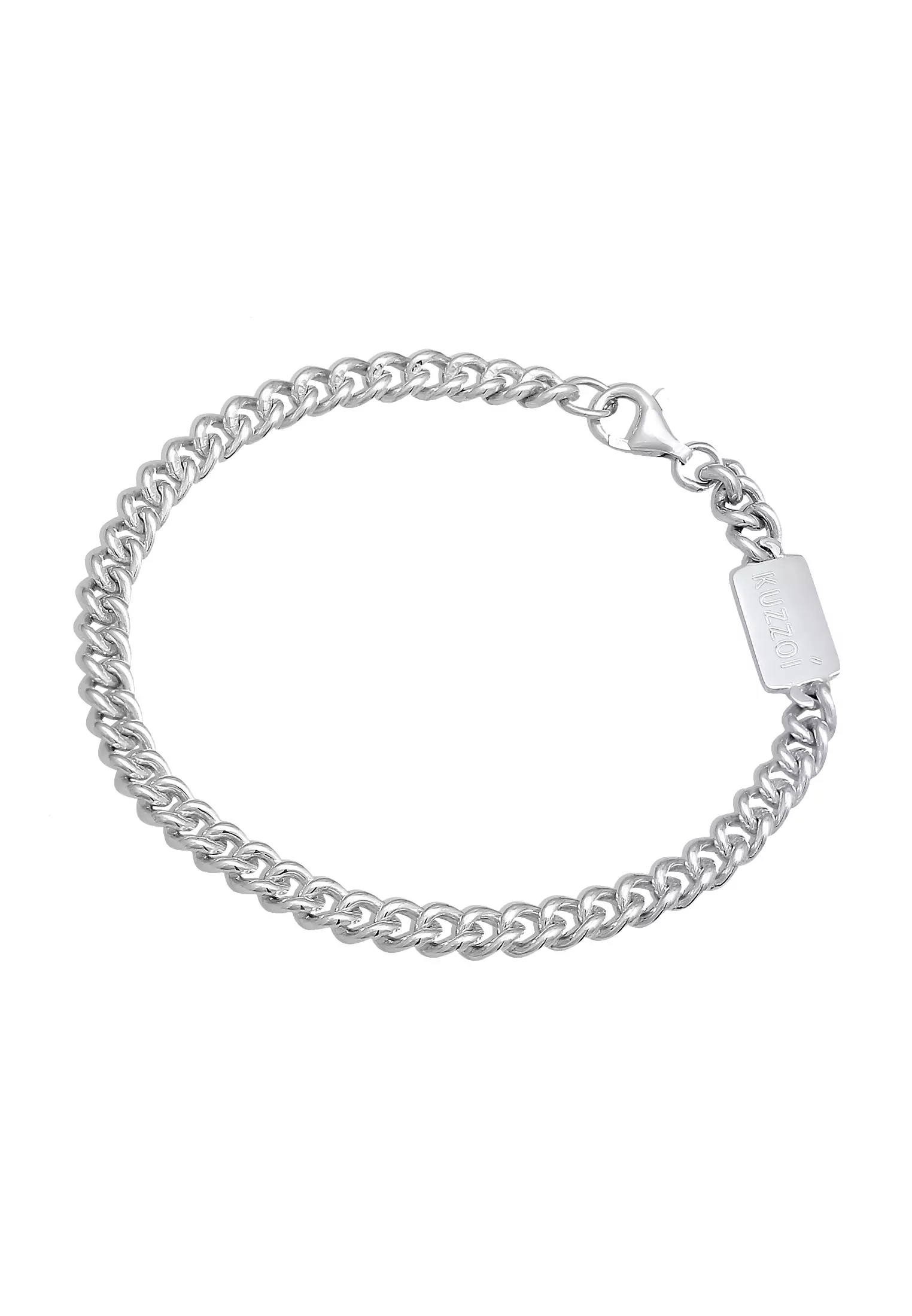 Buy Kuzzoi Men's Silver Flat Curb Chain Bracelet 2026 Online | ZALORA