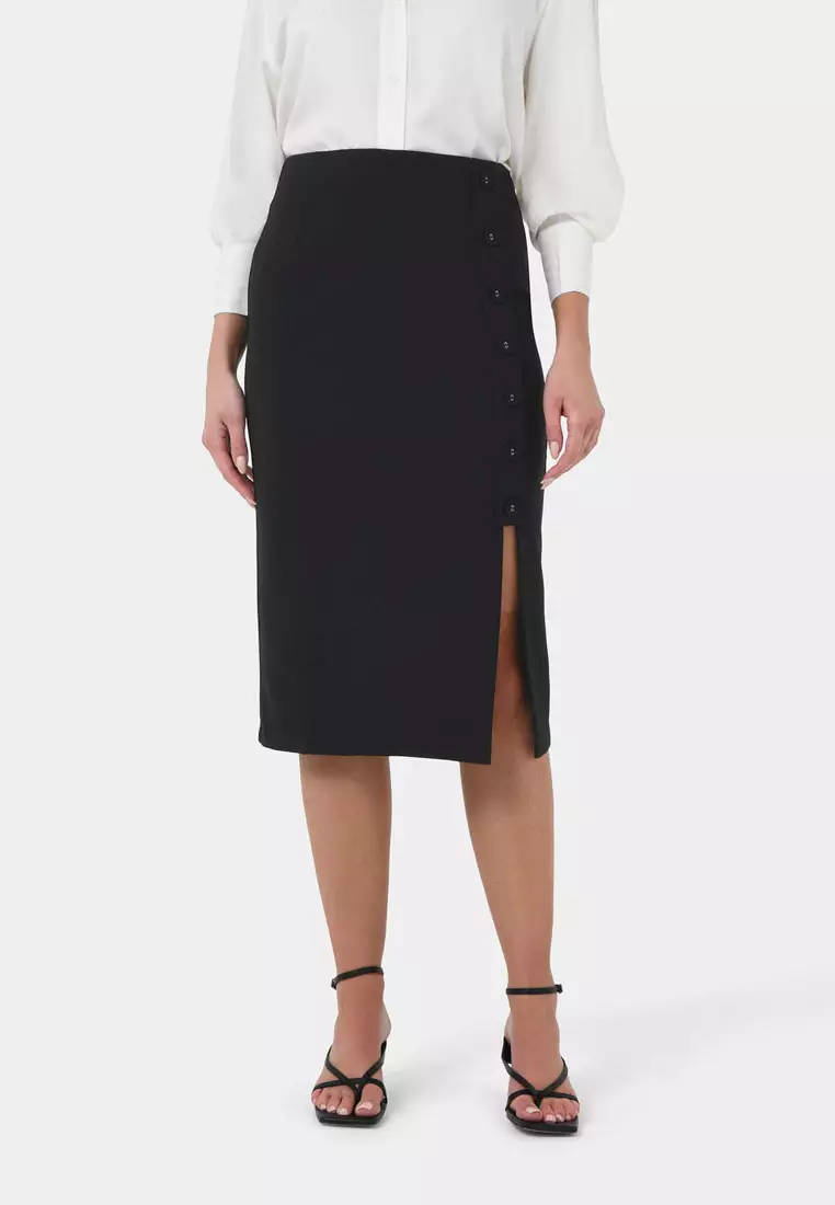Buy FORCAST Ace Side Button Skirt 2025 Online | ZALORA