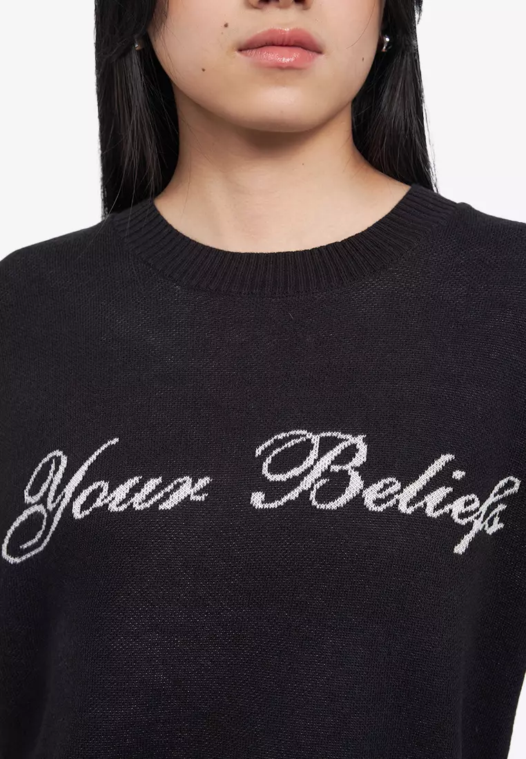 Jual COLORBOX Oversized Slogan Sweater Original 2025 | ZALORA Indonesia