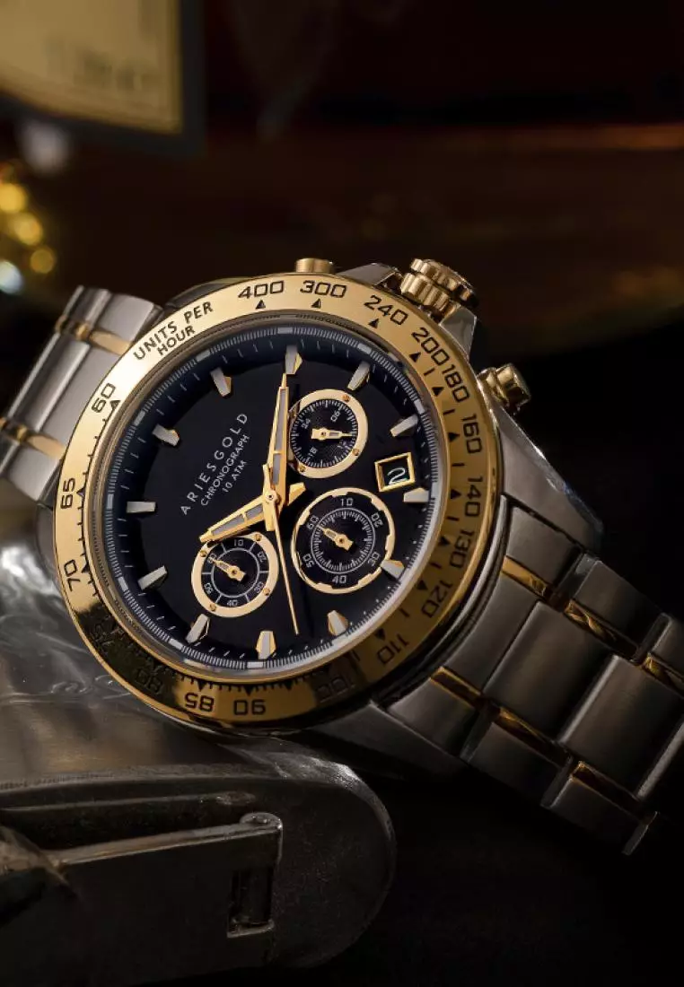 Buy Aries Gold ARIES GOLD G 7024 SG-BKG MONZA CHRONOGRAPH MEN'S WATCH ...