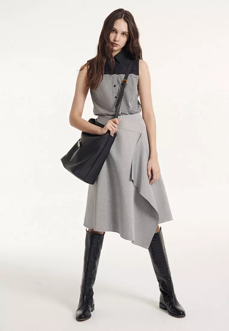 Buy iROO Sleeveless Contrast Top With Collar 2023 Online | ZALORA ...