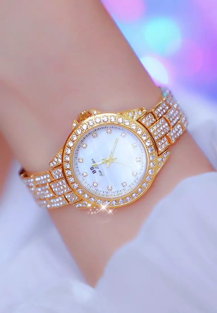 Buy Bee Sister BS Fashion Temperament Plated Gold Round Quartz Watch ...