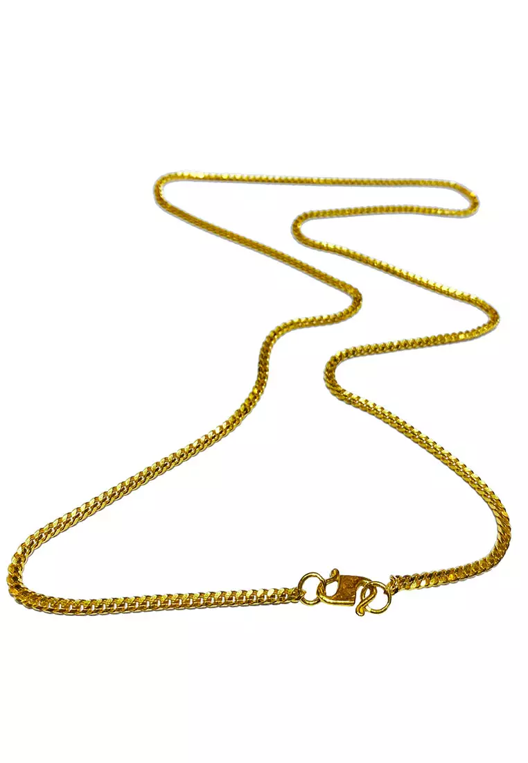 LITZ LITZ 916 (22K) Emas Mesin Rantai Leher 单扣项链 N0001-45cm-2.21g ...