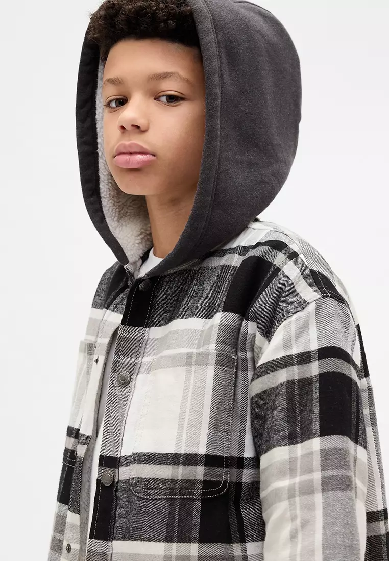 Buy GAP Sherpa Lined Flannel Shacket Online | ZALORA Malaysia