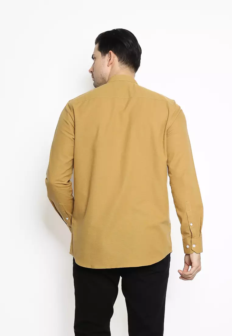 Jual Maginot MAGINOT Kemeja Pria KOKO Basic Polos Lengan Panjang MUSTARD Original 2024 | ZALORA ...