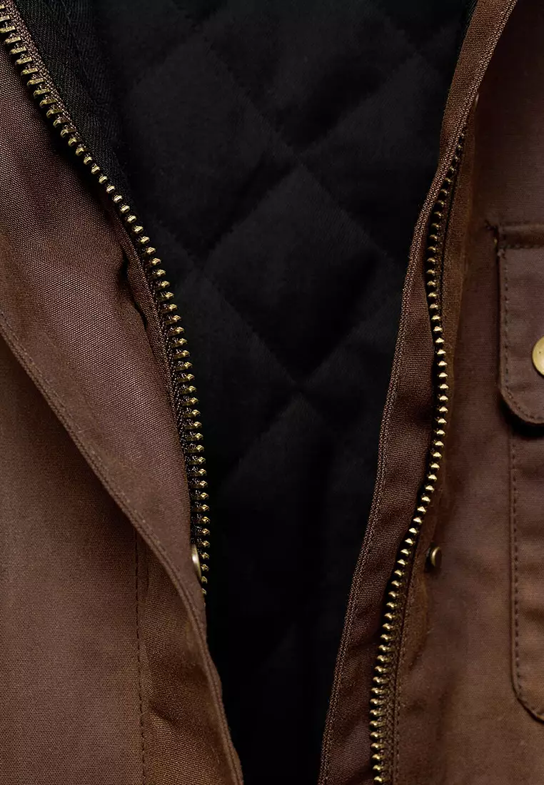 Buy Mango Waxed-Effect Parka With Corduroy Collar 2026 Online | ZALORA