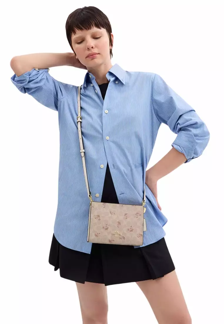 Buy Coach Coach Slim Crossbody Bag Signature Canvas With Floral Print ...