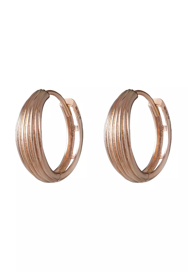 Buy TOMEI TOMEI Hoop Earrings, Rose Gold 585 Online | ZALORA Malaysia