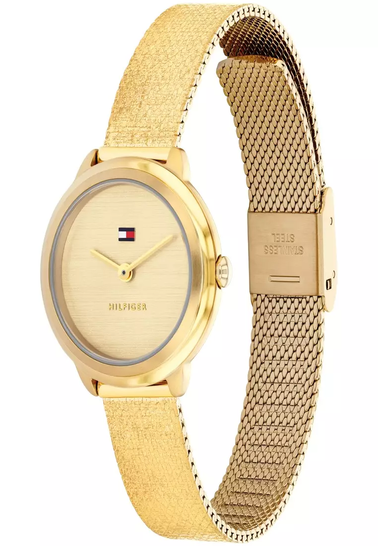 Buy Tommy Hilfiger Watches Women's Ionic Plated Thin Gold Steel Quartz ...